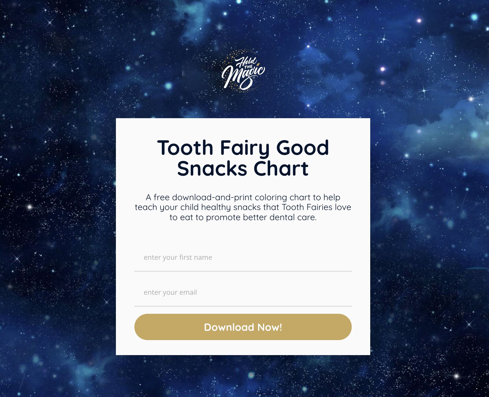 Tooth Fairy Bad Snacks Chart